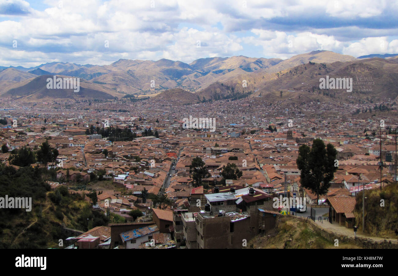 cusco landscape with roof tops Stock Photo - Alamy