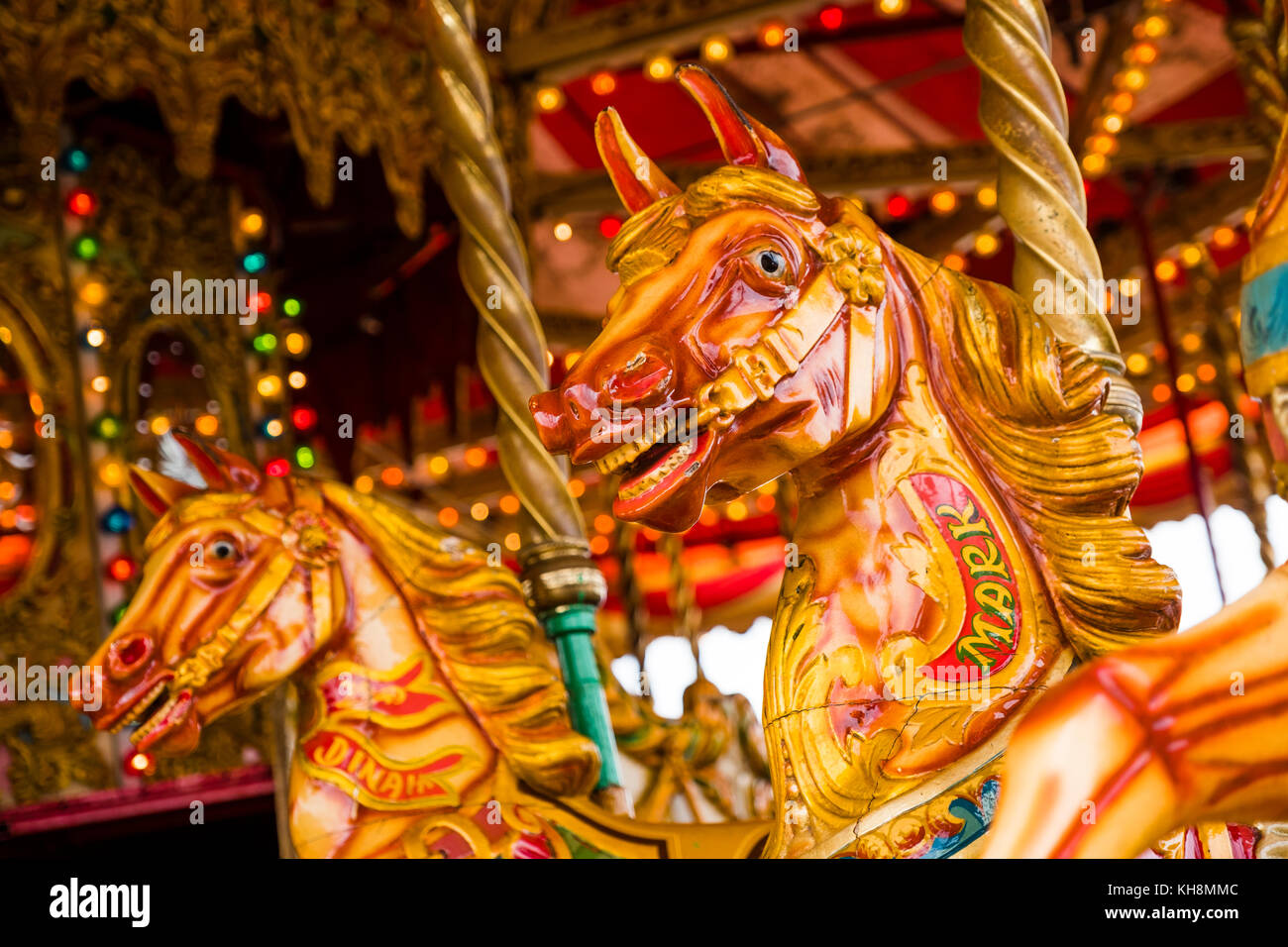Noyce & Sons famous ornate 'Golden Gallopers' traditional hand carved ...