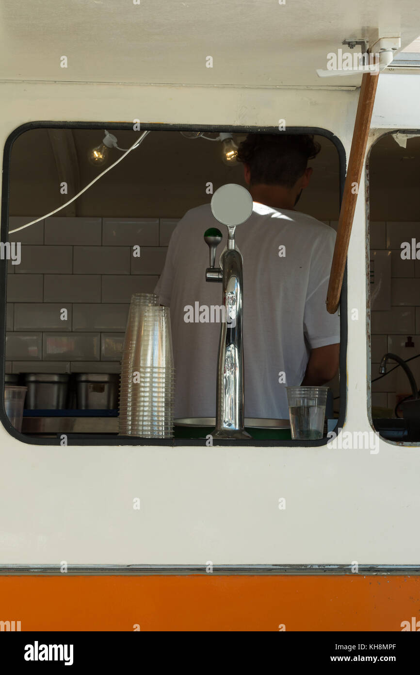 Preparing Sandwiches in Mobile Fast Food Place Stock Photo - Alamy