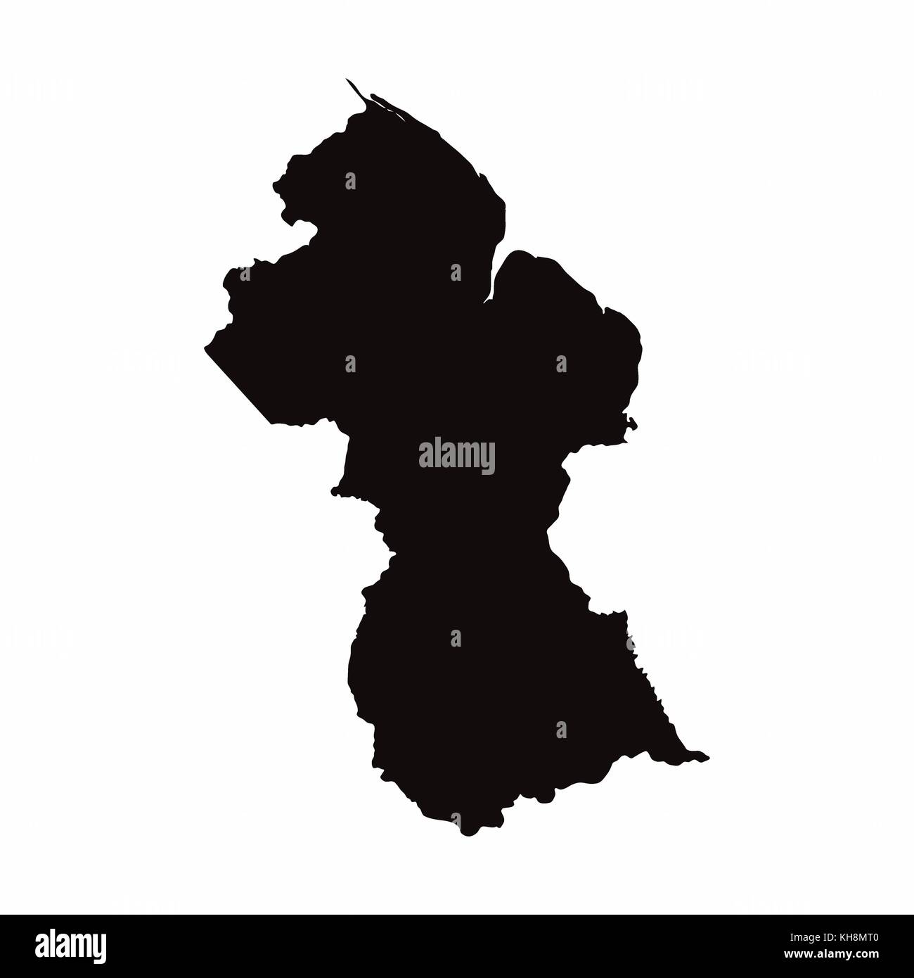 Guyana vector country map Stock Vector Image & Art - Alamy