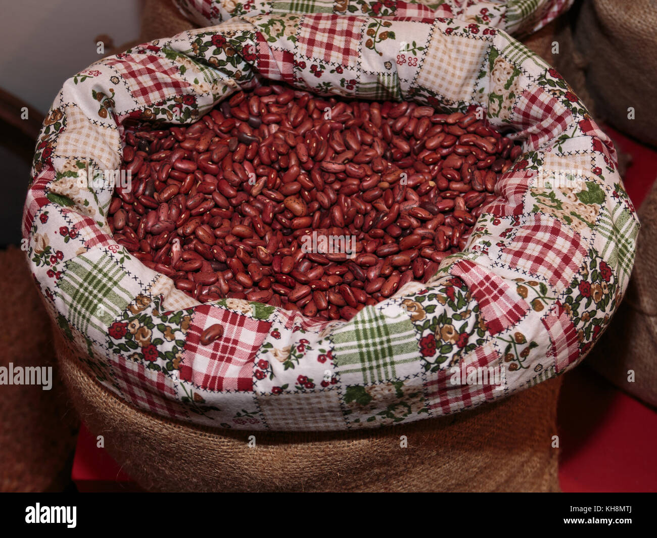 Red Beans inside Jute Sack for Sale at Market Stock Photo - Alamy