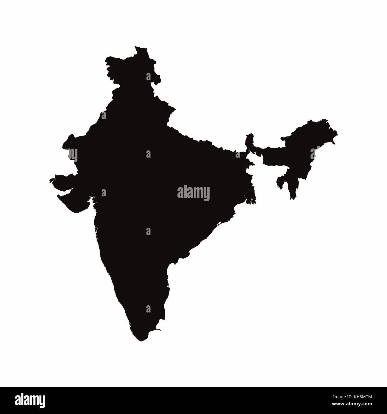 India vector country map Stock Vector Image & Art - Alamy
