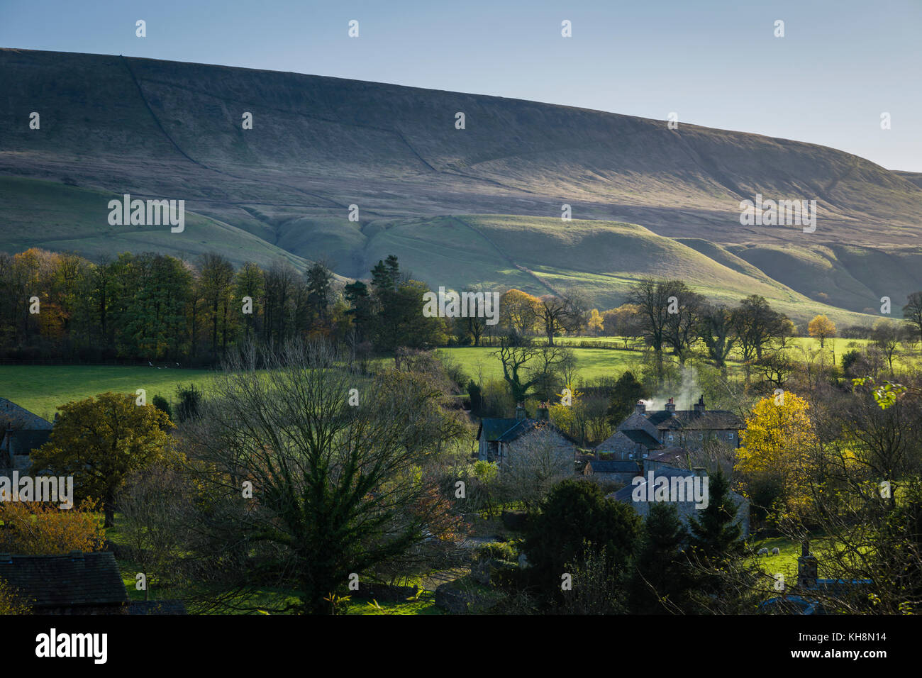 Pendle landscape near the village of Downham, Lancashire, UK Stock ...