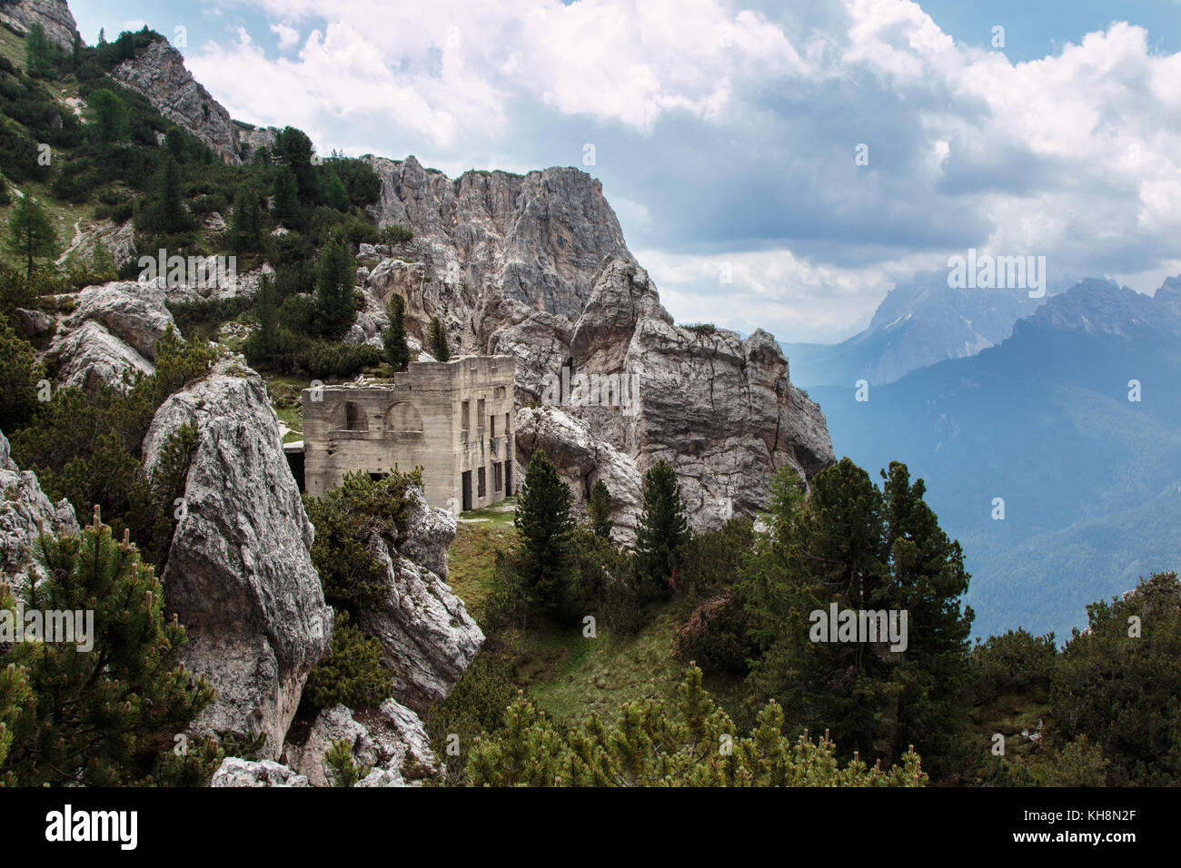Abandoned Building Ruins in Italian Dolomites Alps Scenery Stock Photo ...