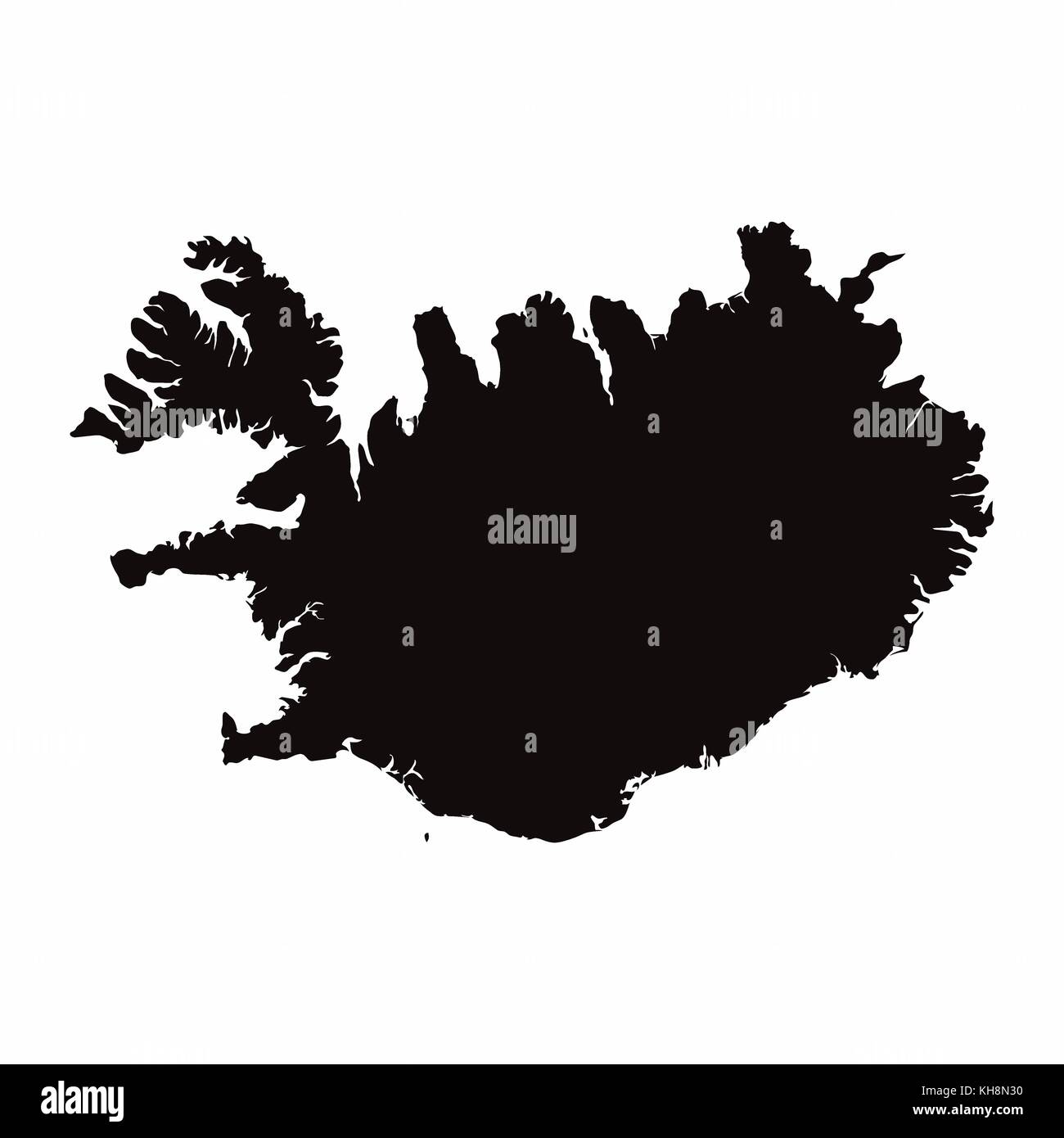 Iceland vector country map Stock Vector Image & Art - Alamy