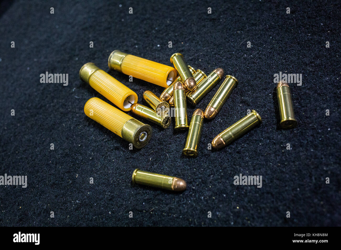 Ammunition for revolver and shotgun Stock Photo - Alamy