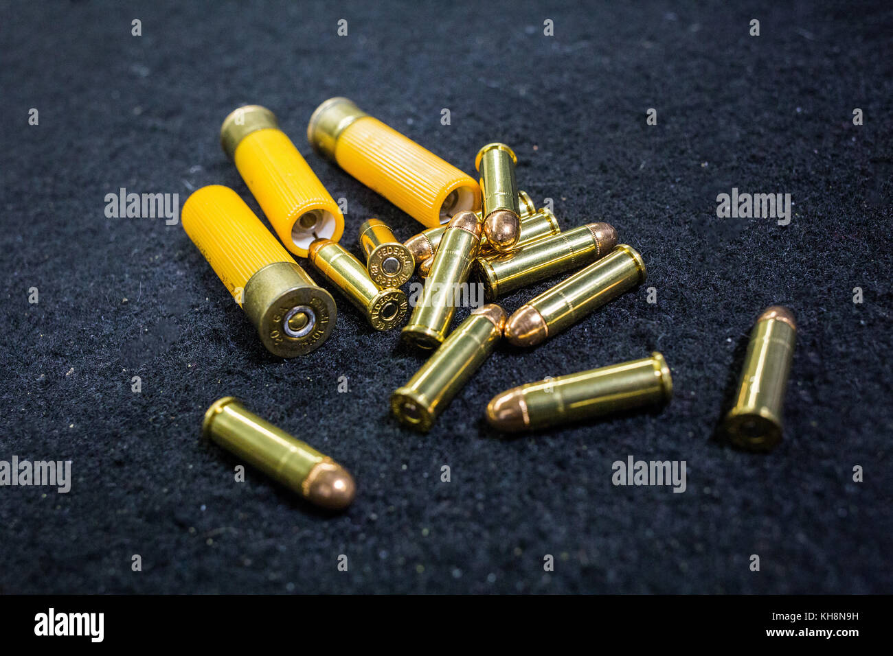 Ammunition for revolver and shotgun Stock Photo - Alamy