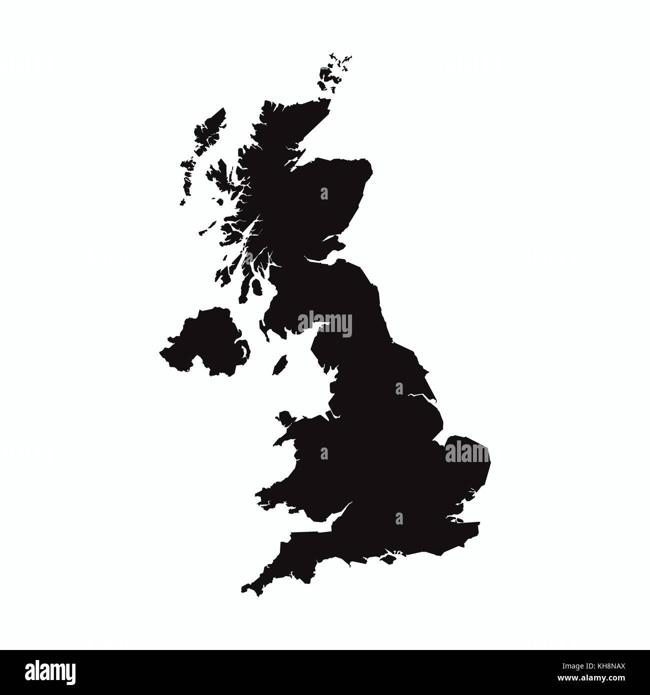United Kingdom vector country map Stock Vector Image & Art - Alamy