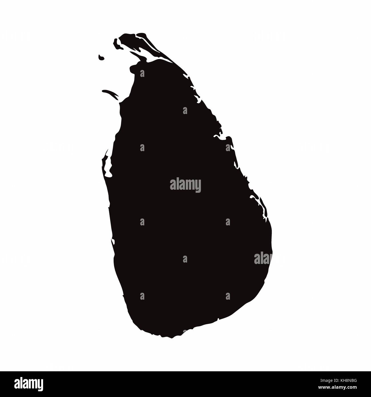 Sri Lanka vector country map Stock Vector Image & Art - Alamy