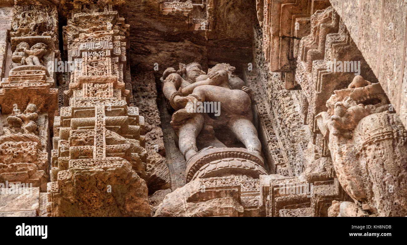 Stone carving at Konark Sun temple, Puri Stock Photo - Alamy