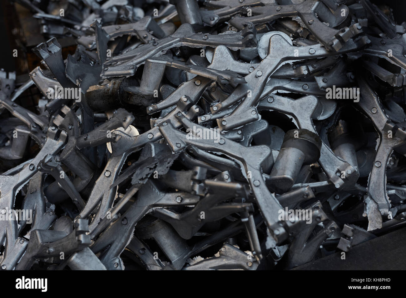 Industry metal or steel workpieces on a pile in metallurgy factory ...