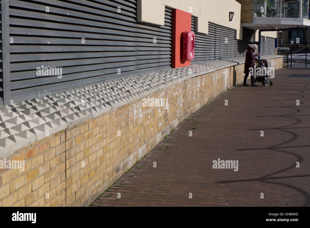 Anti-homeless spikes and rough surfaces installed in a luxury housing ...