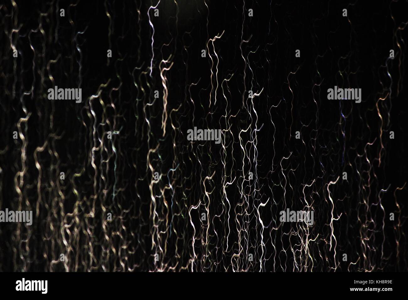 Drop of rain in dark night at window sign different things Stock Photo ...