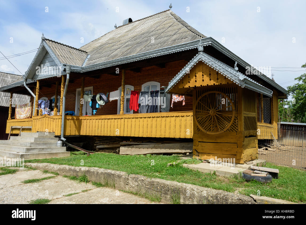 Village of Cacica in North Eastern Romania (Bukovina). Traditional ...