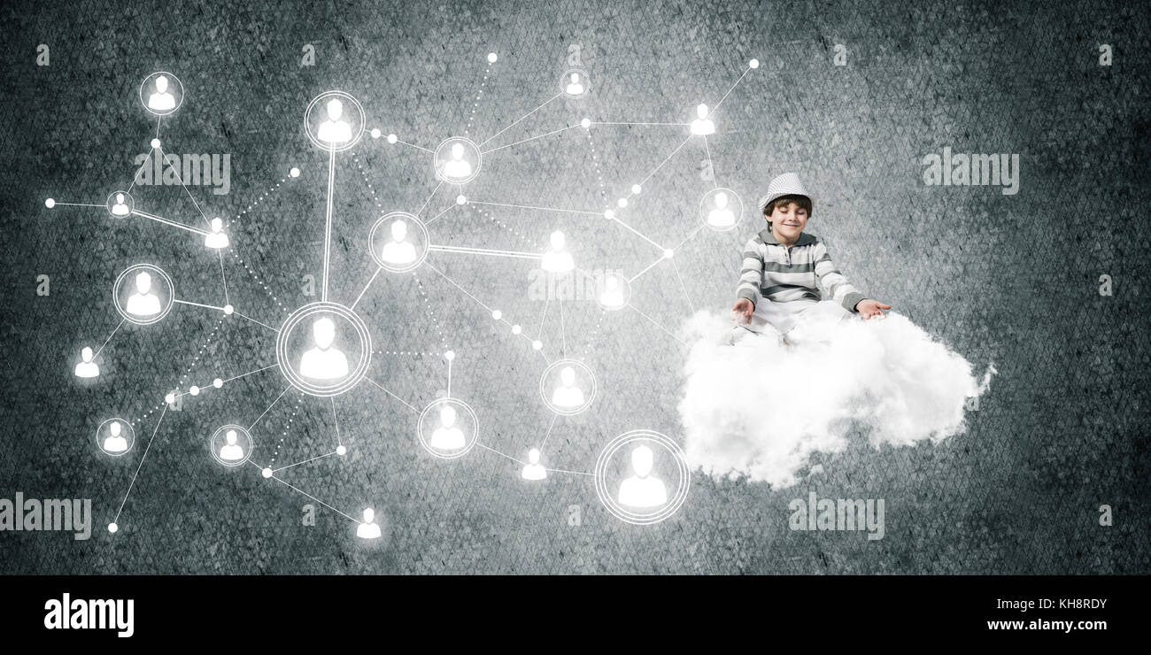 Little boy keeping mind conscious Stock Photo - Alamy