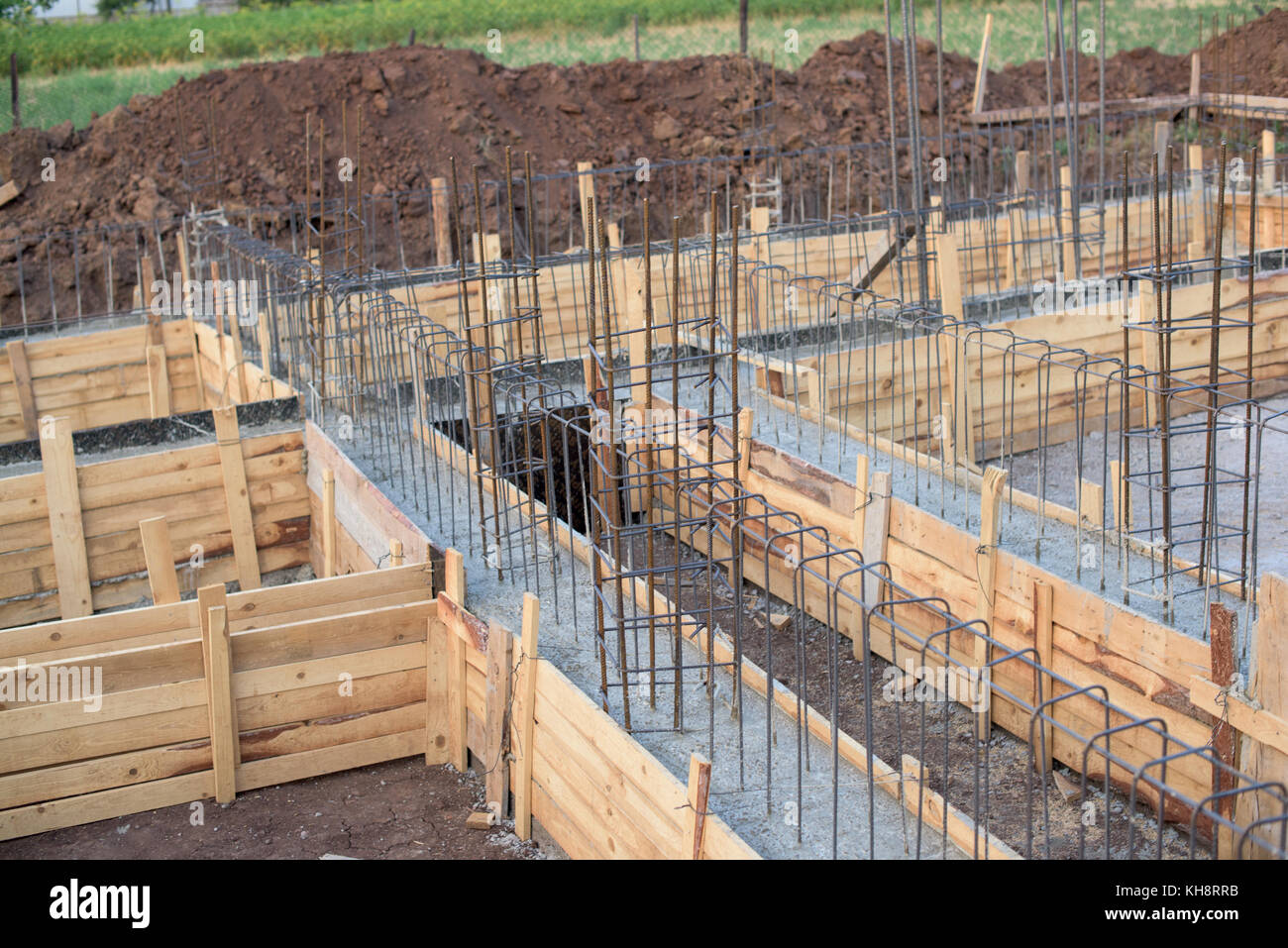 Part of formwork in the foundations of a house Stock Photo - Alamy
