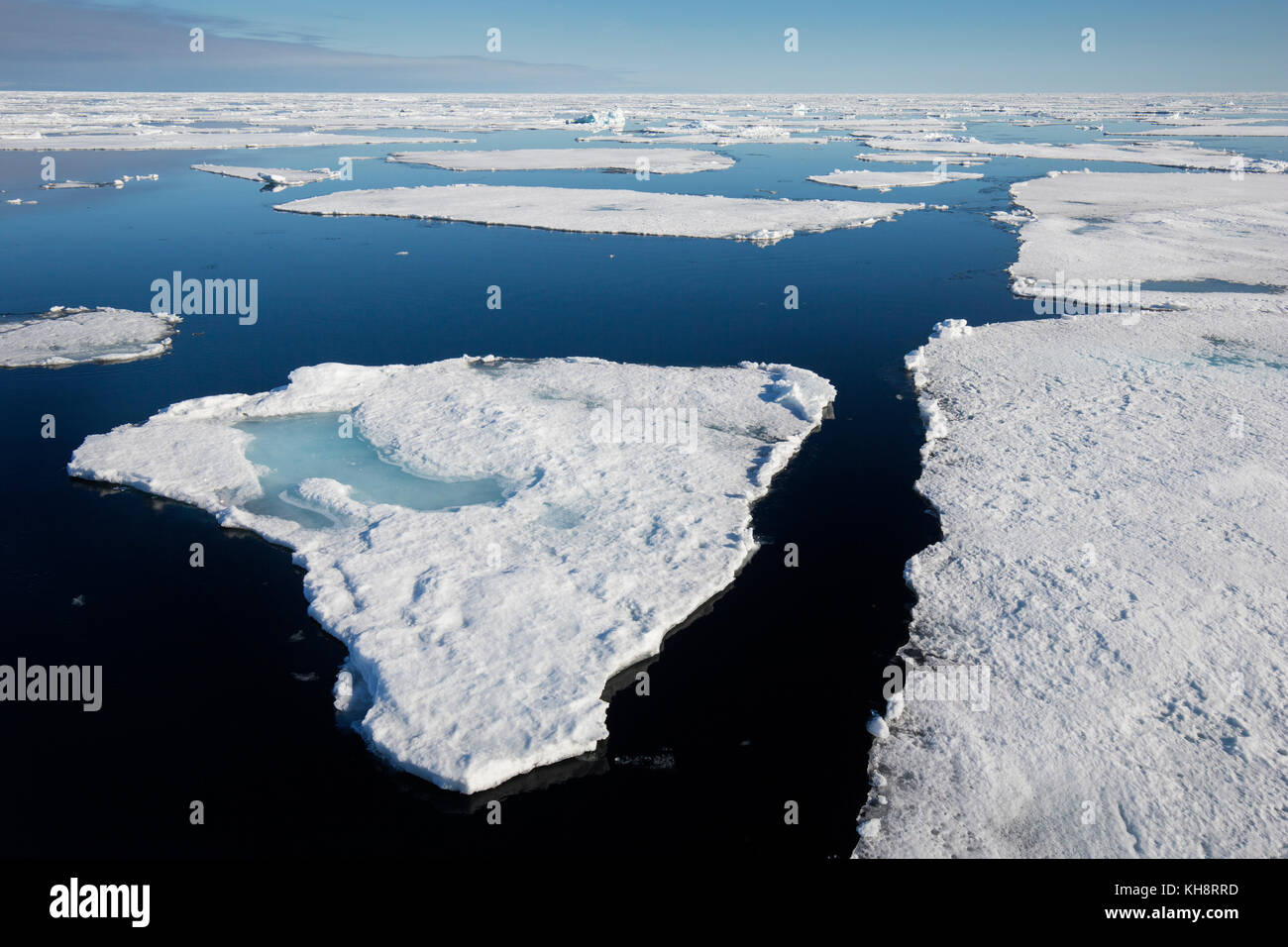Drift ice / ice floes in the Arctic Ocean, Nordaustlandet / North East ...