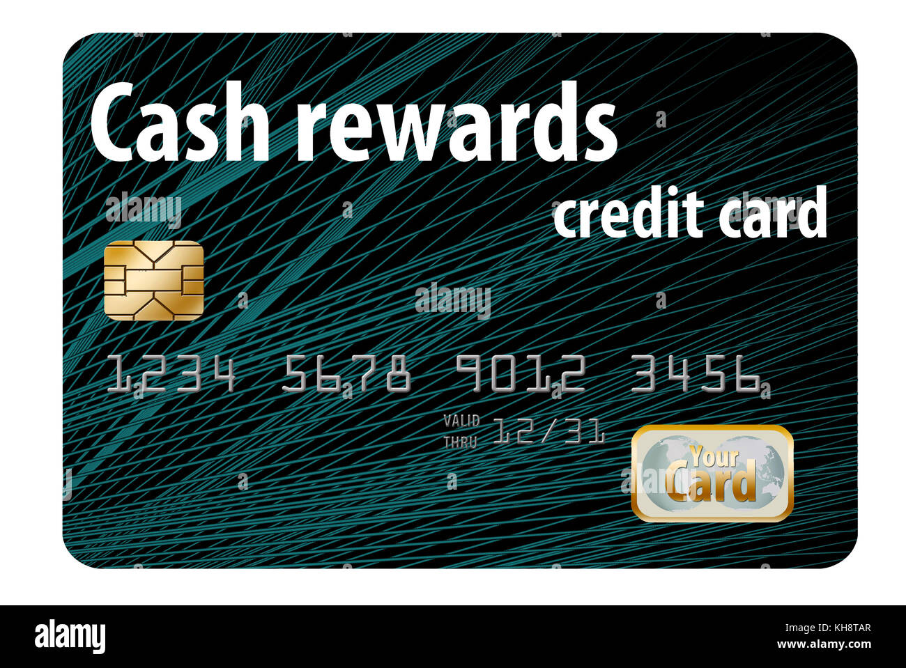 A cash rewards credit card is isolated on a white background. For every ...