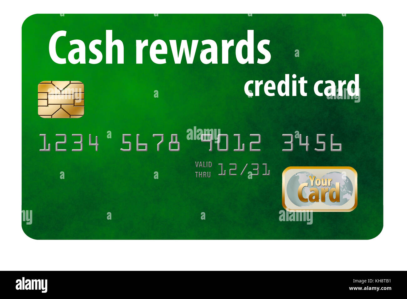 A cash rewards credit card is isolated on a white background. For every ...