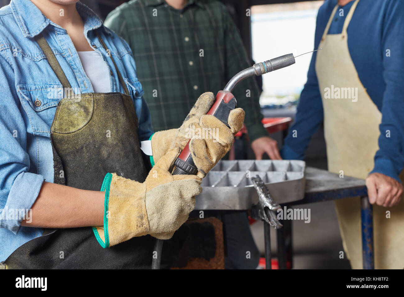 Welding tool from welding machine in metallurgy workshop Stock Photo ...