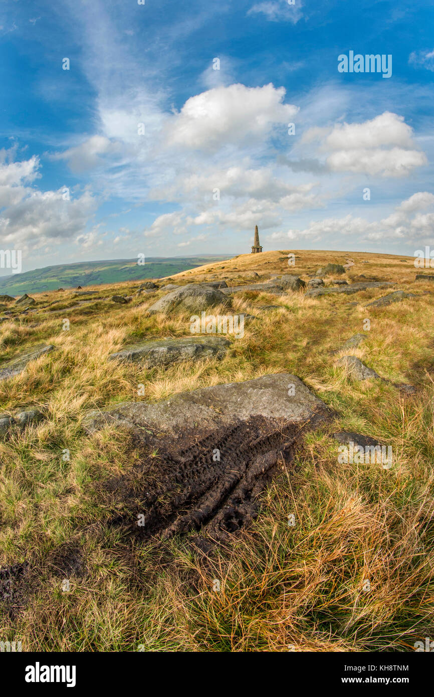 stoodley pike monument calderdale Stock Photo - Alamy