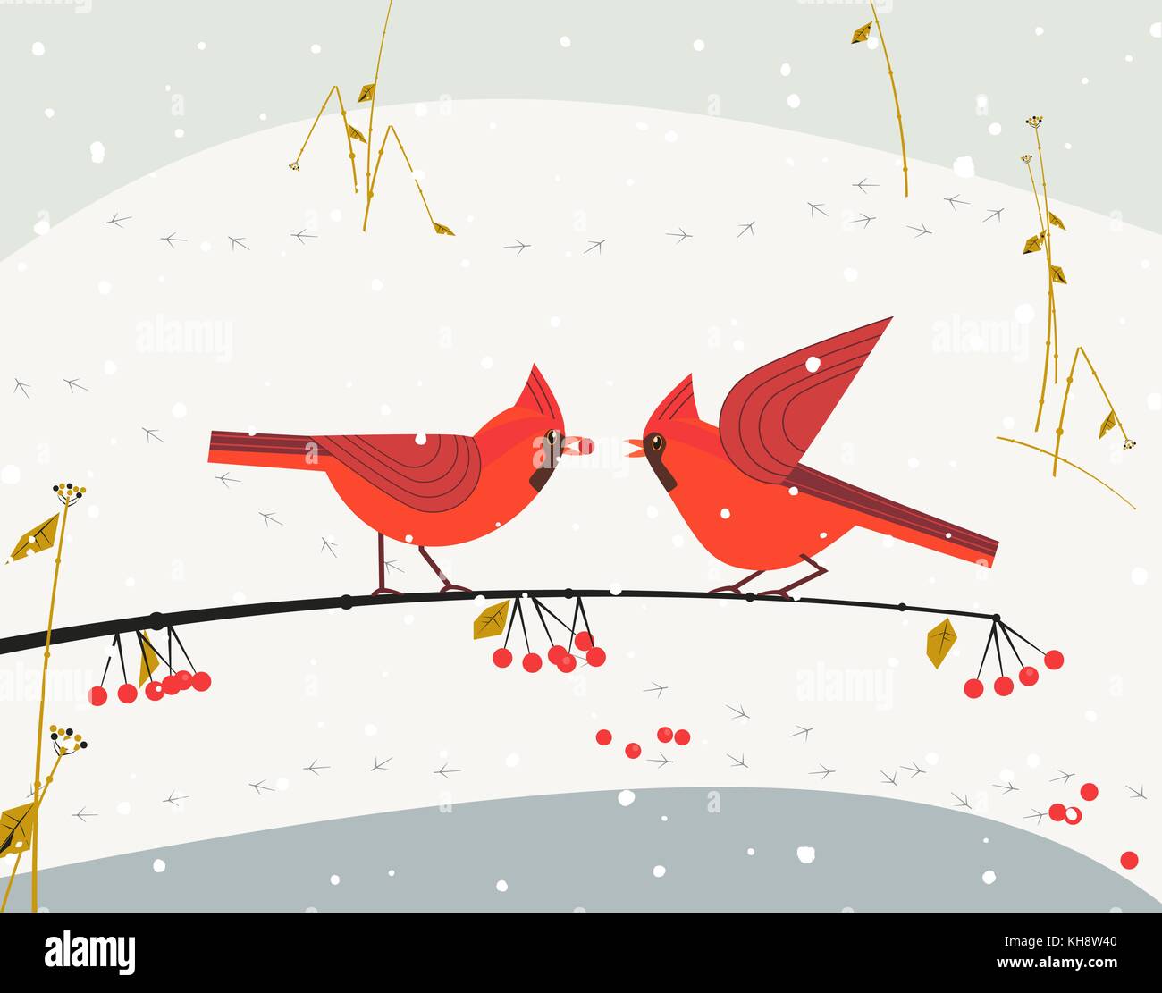 Cardinal snow Stock Vector Images - Alamy