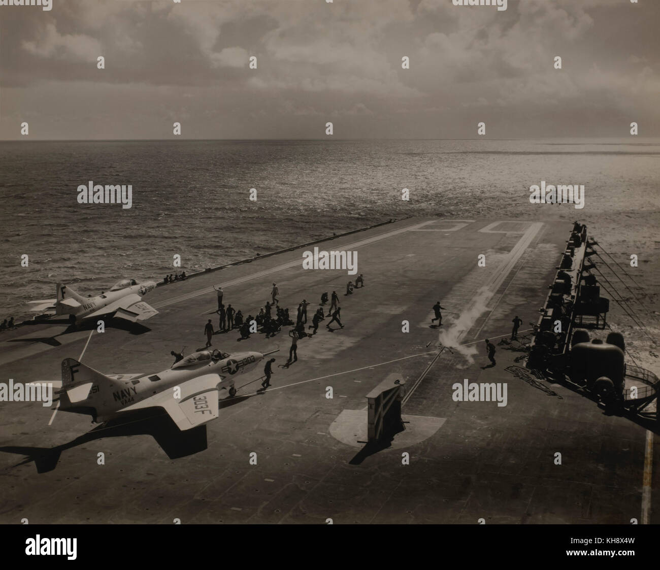 U.S. Navy Grumman F9F-8 Cougar Fighter Aircraft of Attack Squadron 44 ...