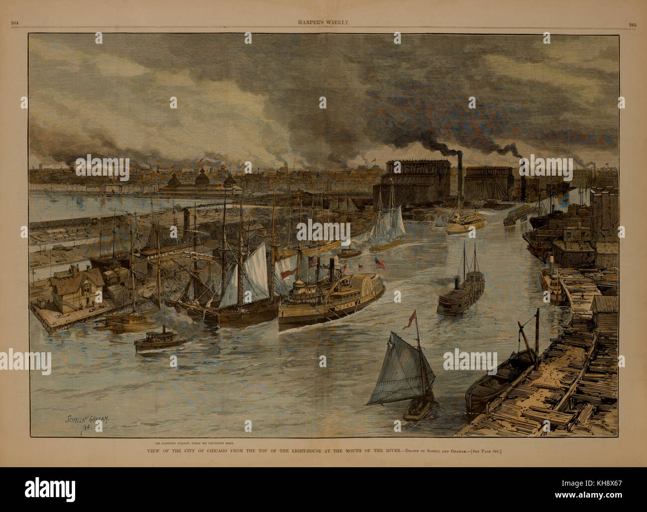 View of the City of Chicago from the top of the Light-House at the ...