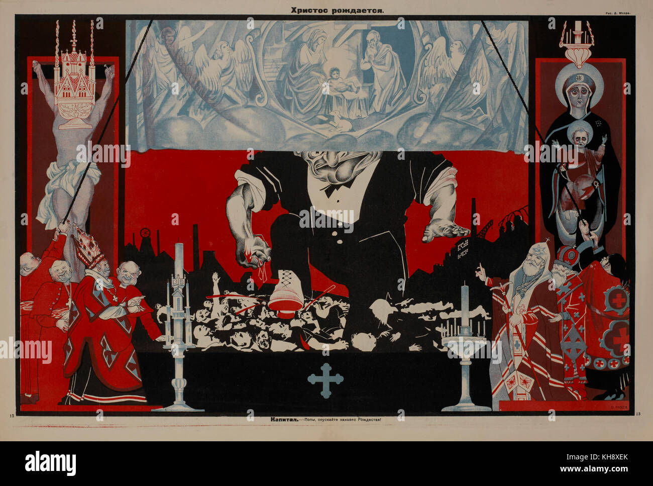 Anti-Religion Propaganda Poster, "Christ is Born", Bezbozhnik u Stanka ...