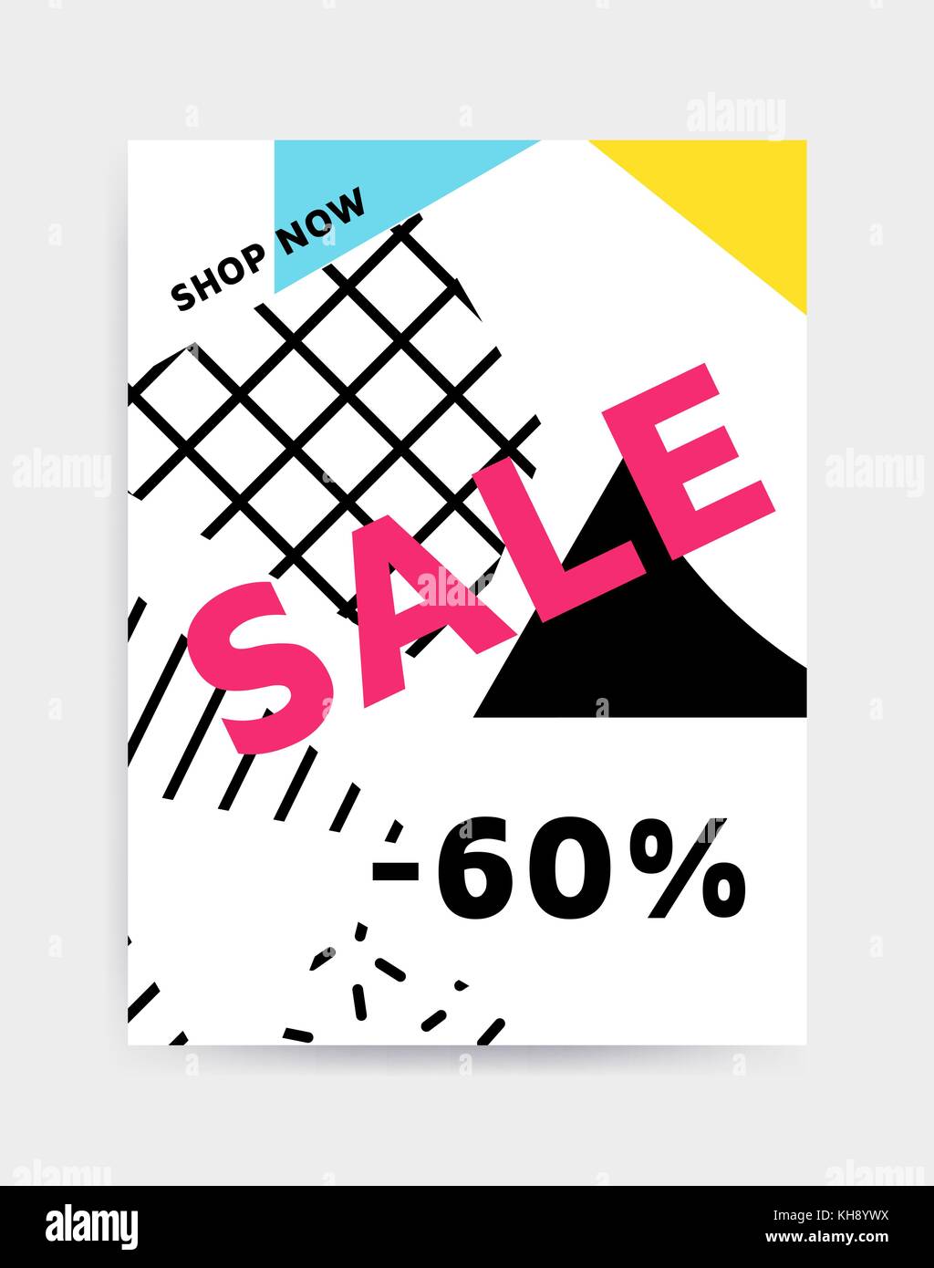 Flat design eye catching sale website banner template. Bright colorful ...