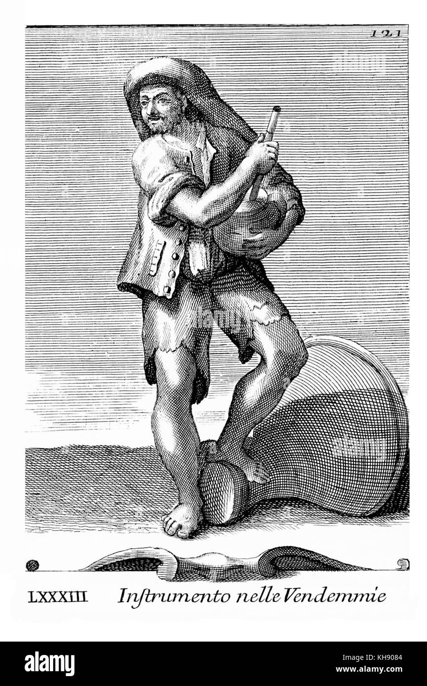 Friction drum '(instrumento nelle Vendemmie'). Vessel of pottery or ...