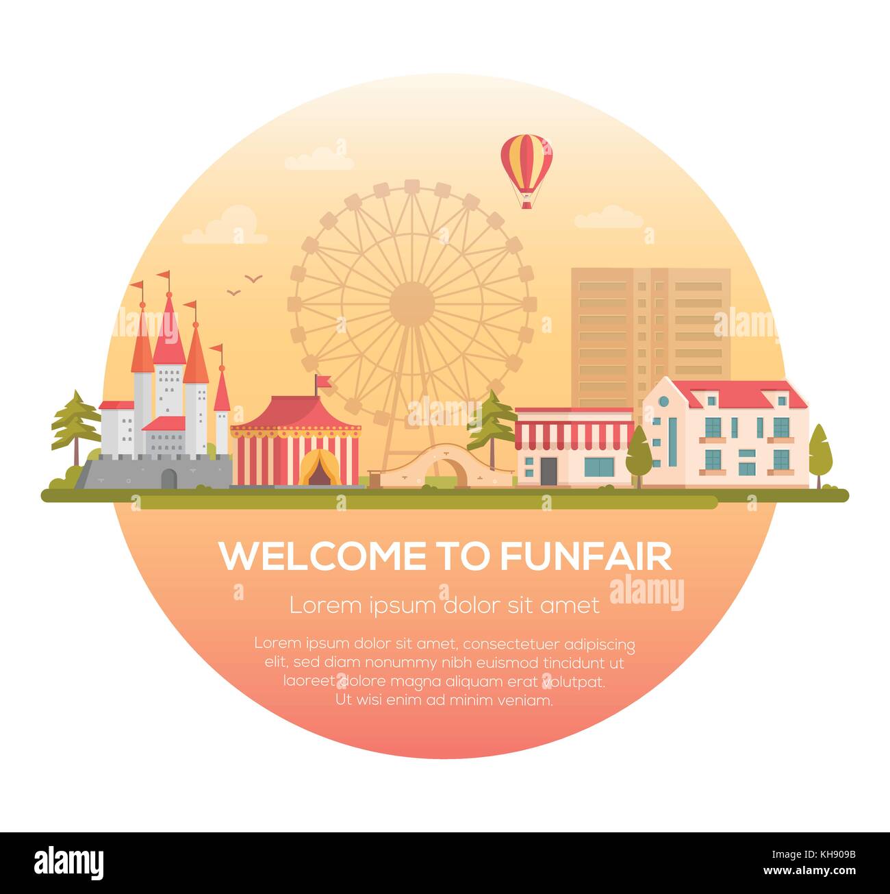 Welcome to funfair - modern vector illustration Stock Vector Image ...