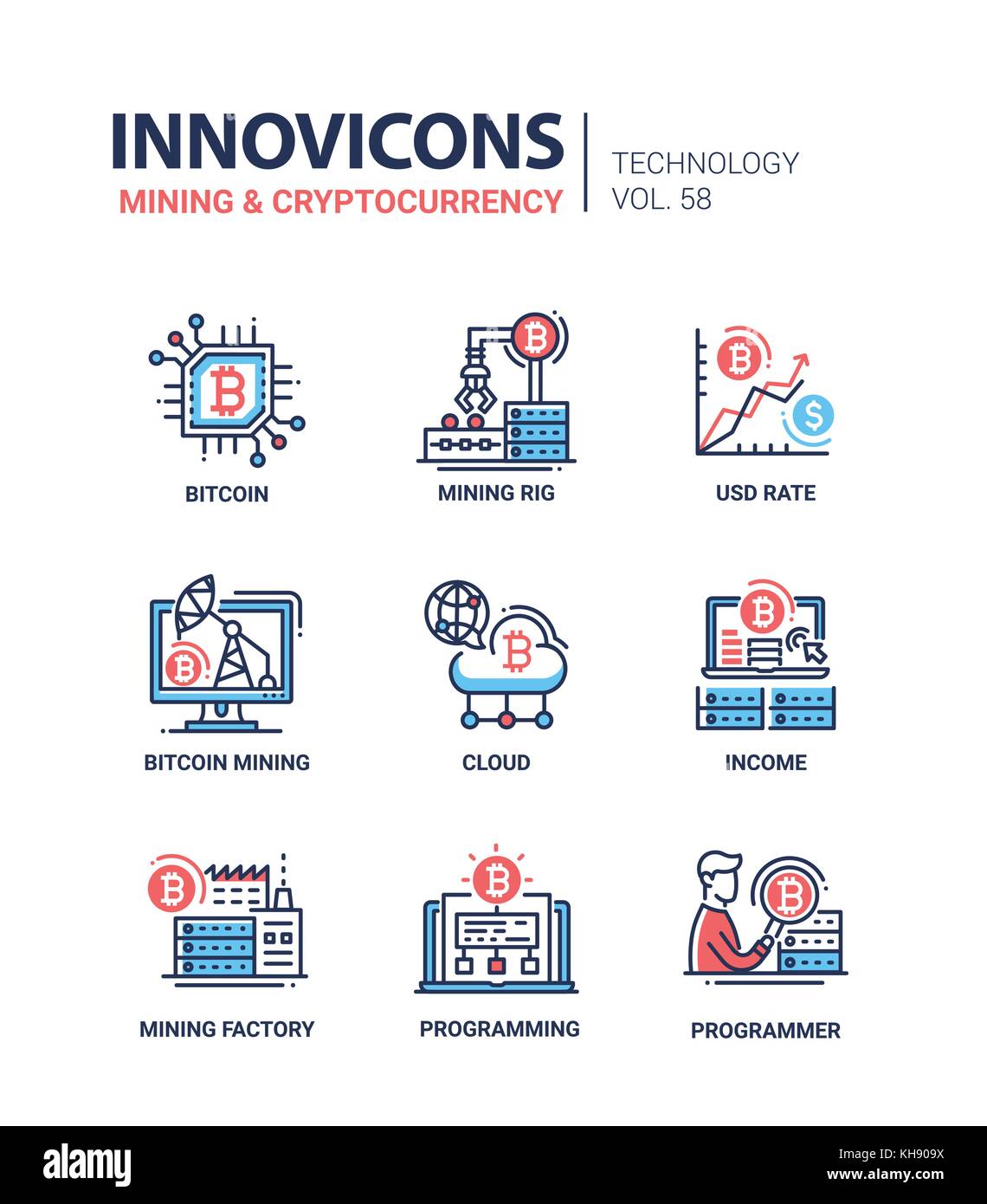 Mining icon set flat Stock Vector Images - Alamy