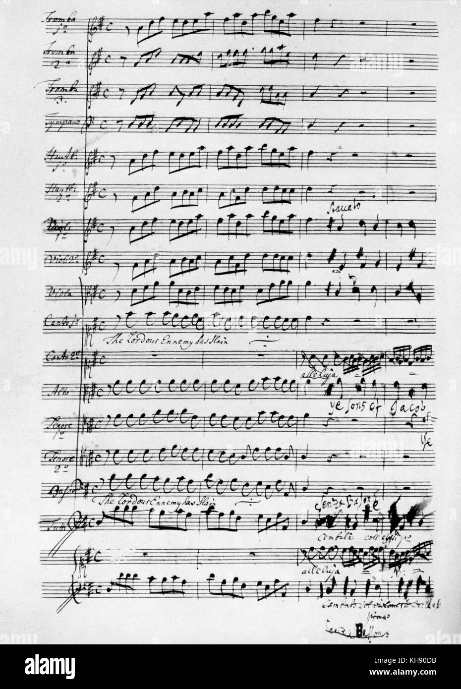 Esther - oratorio by Handel. Page of score. German-English composer, 23 ...