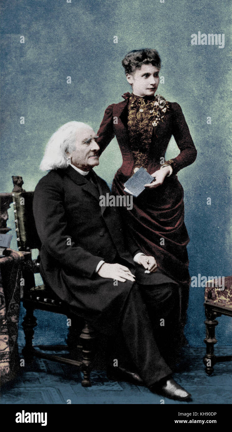 Franz Liszt in old age with Lina Schmalhausen who attended to the ...