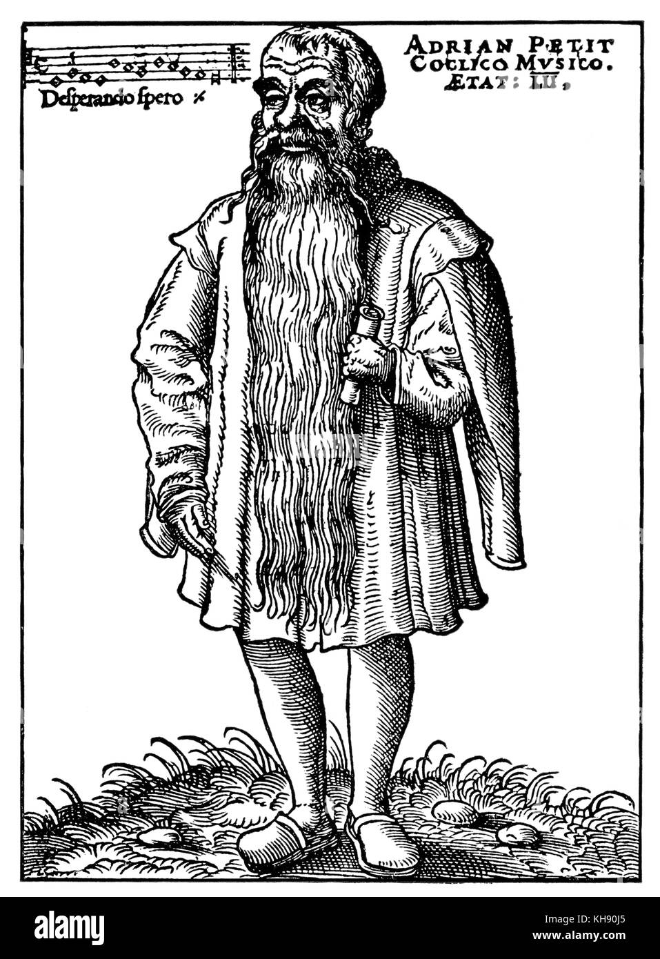 Adrian Petit Coclius. Contemporary woodcut portrait from Compendium ...