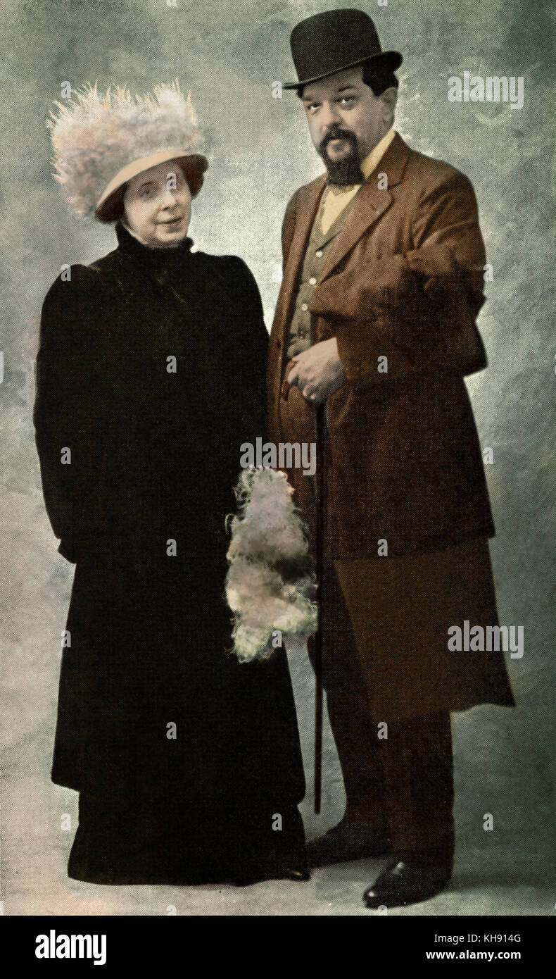 Claude Debussy and wife Emma Bardac - portrait. French composer, 22 ...