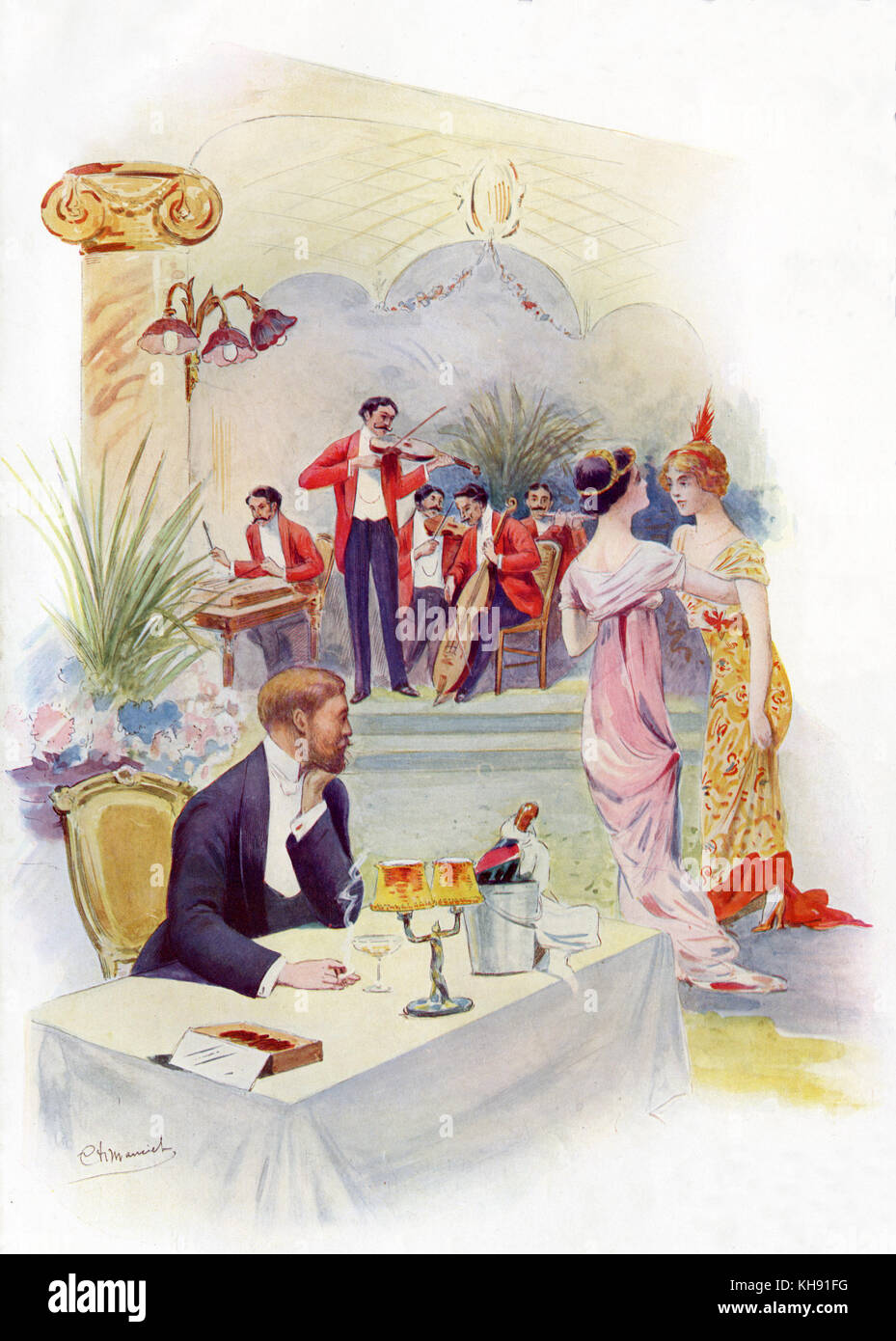 Tea dance - illustration, 1913 Stock Photo - Alamy