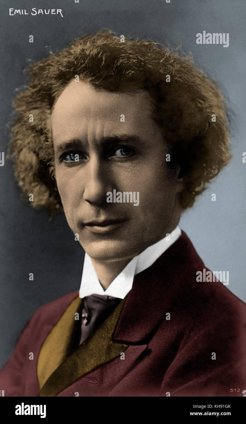 Emil Sauer, portrait. German pianist and composer. 1862-1942 Stock ...