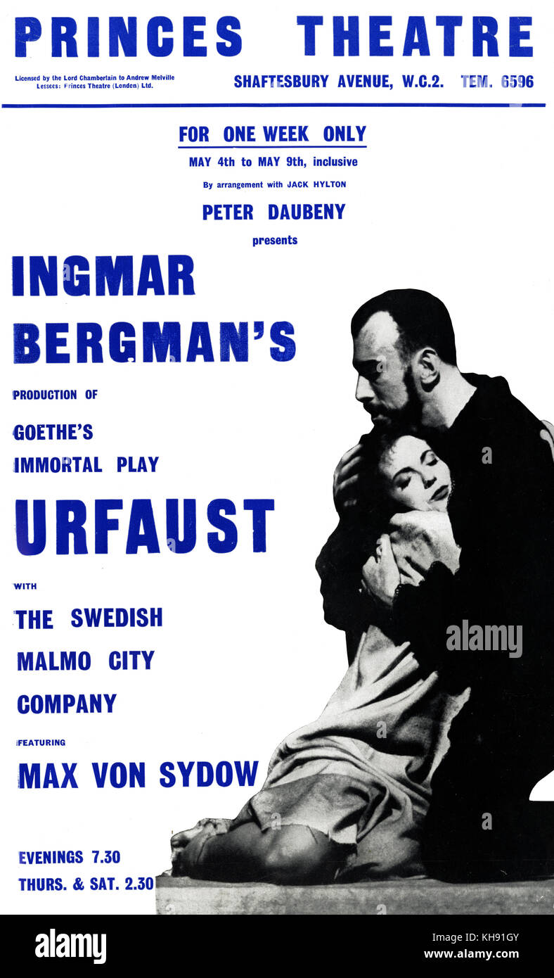 Urfaust - Ingmar Bergman 's production of play by Goethe. Poster ...