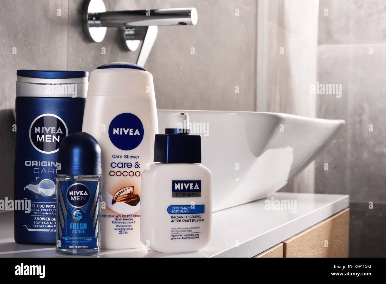 POZNAN, POLAND - NOV 10, 2017: Nivea products, German personal care ...