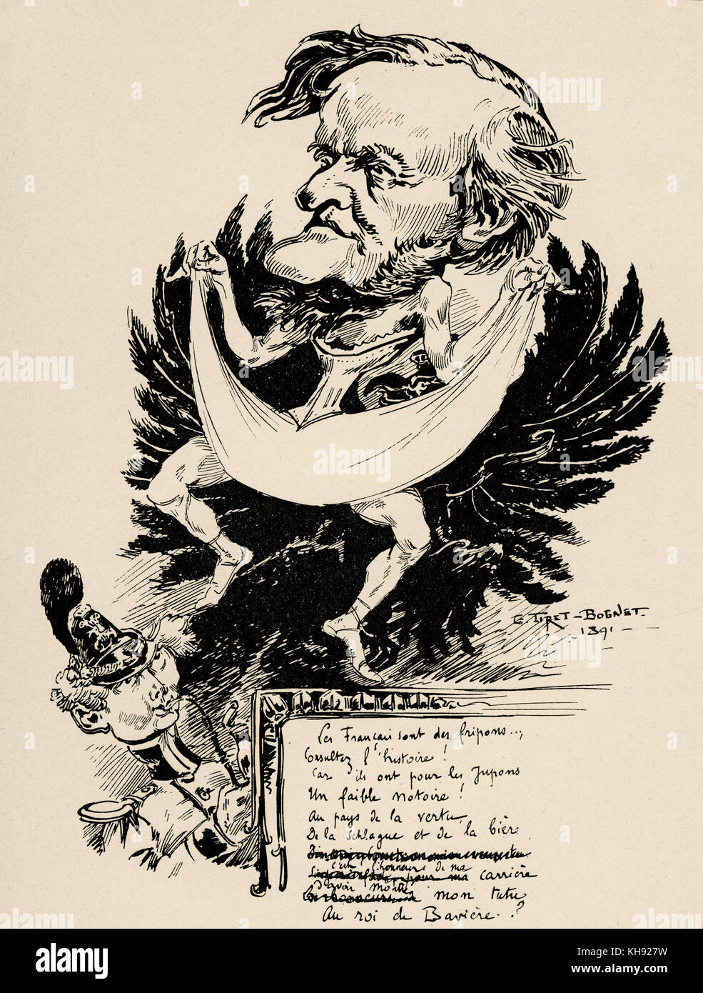 Wagner as a dancer of Munich Court Theatre - caricature by Tiret ...