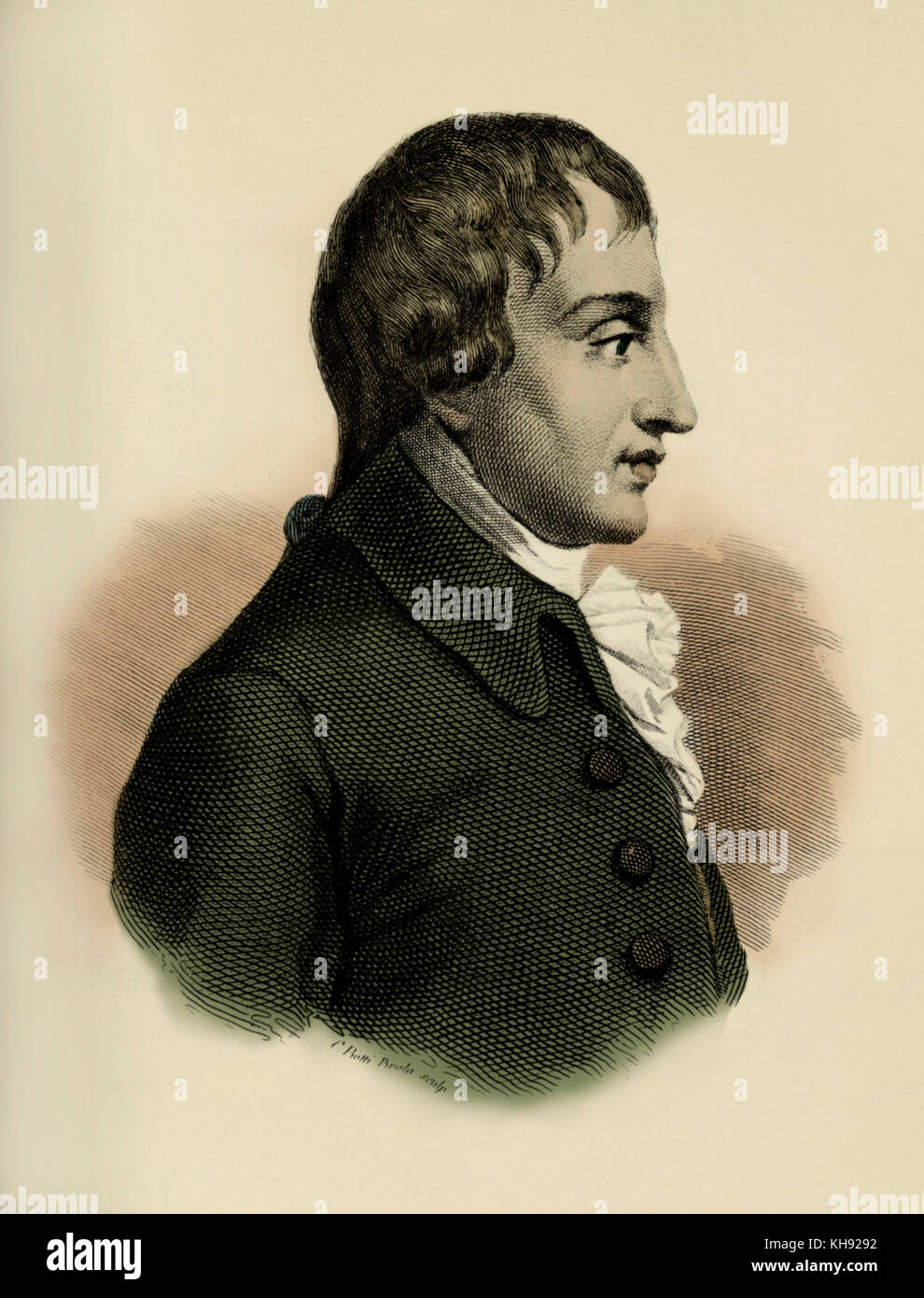 Giovanni Battista Pergolesi - profile portrait of the Italian composer ...