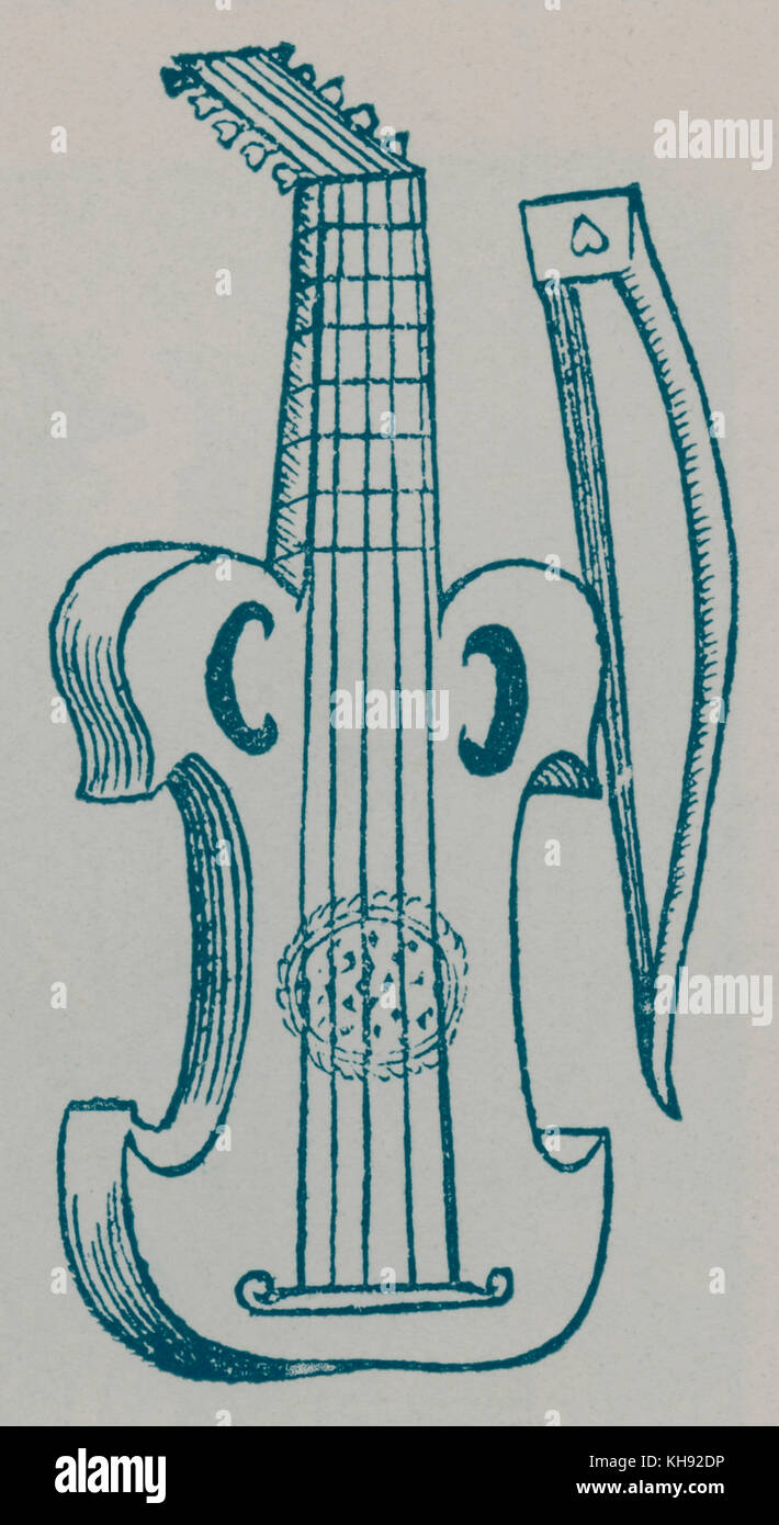 German viol - after drawing by Praetorius, beginning of 17th century ...