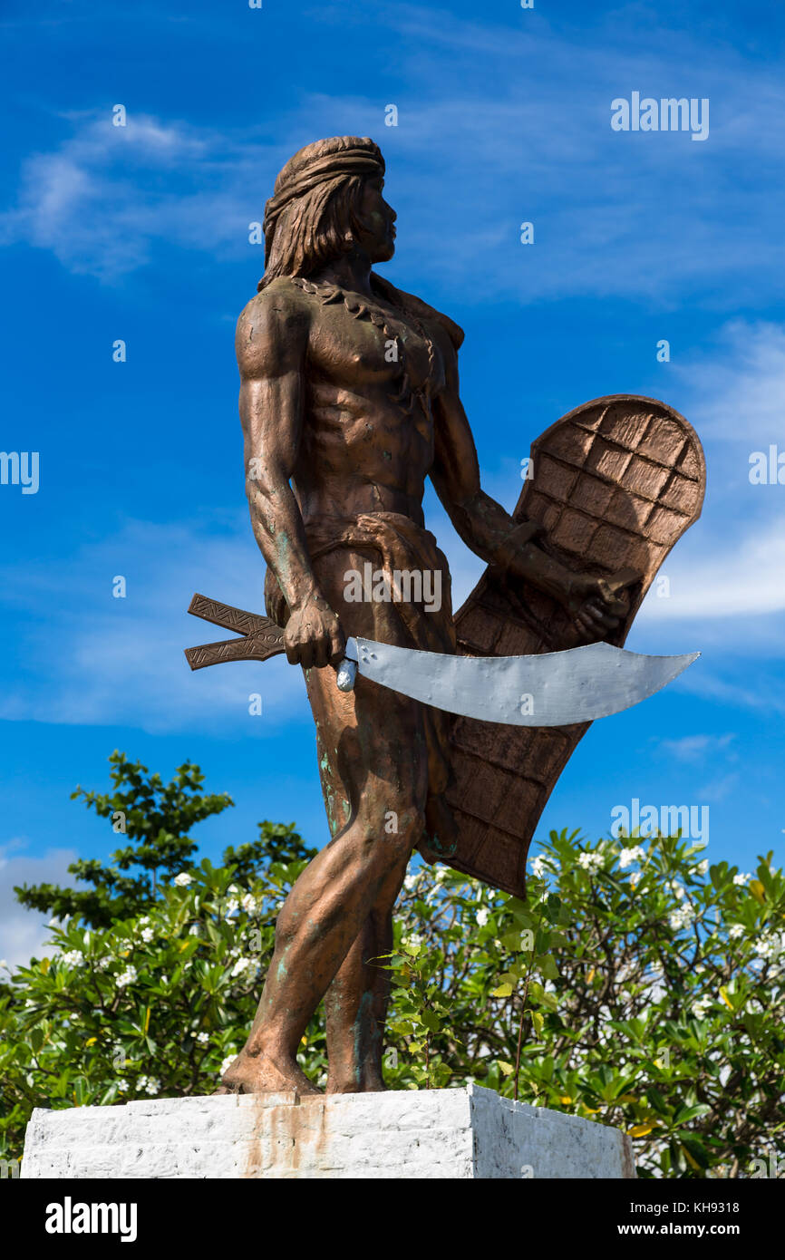 Asia, Philippines, Cebu, Mactan, Mactan Shrine, statue of Lapu Lapu ...