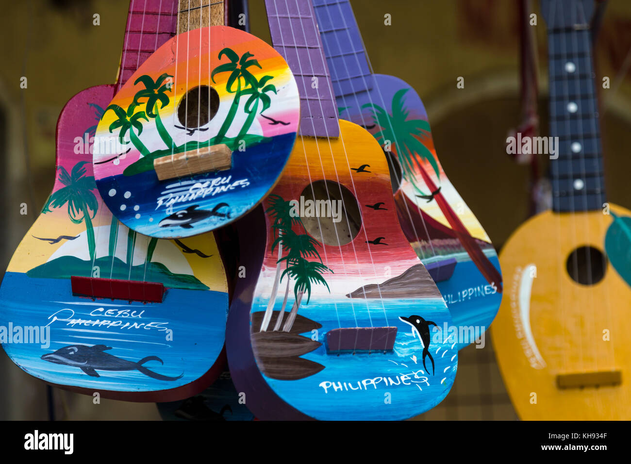 Asia, Philippines, Cebu, Mactan, Mactan Shrine, Souvenir guitars and ...