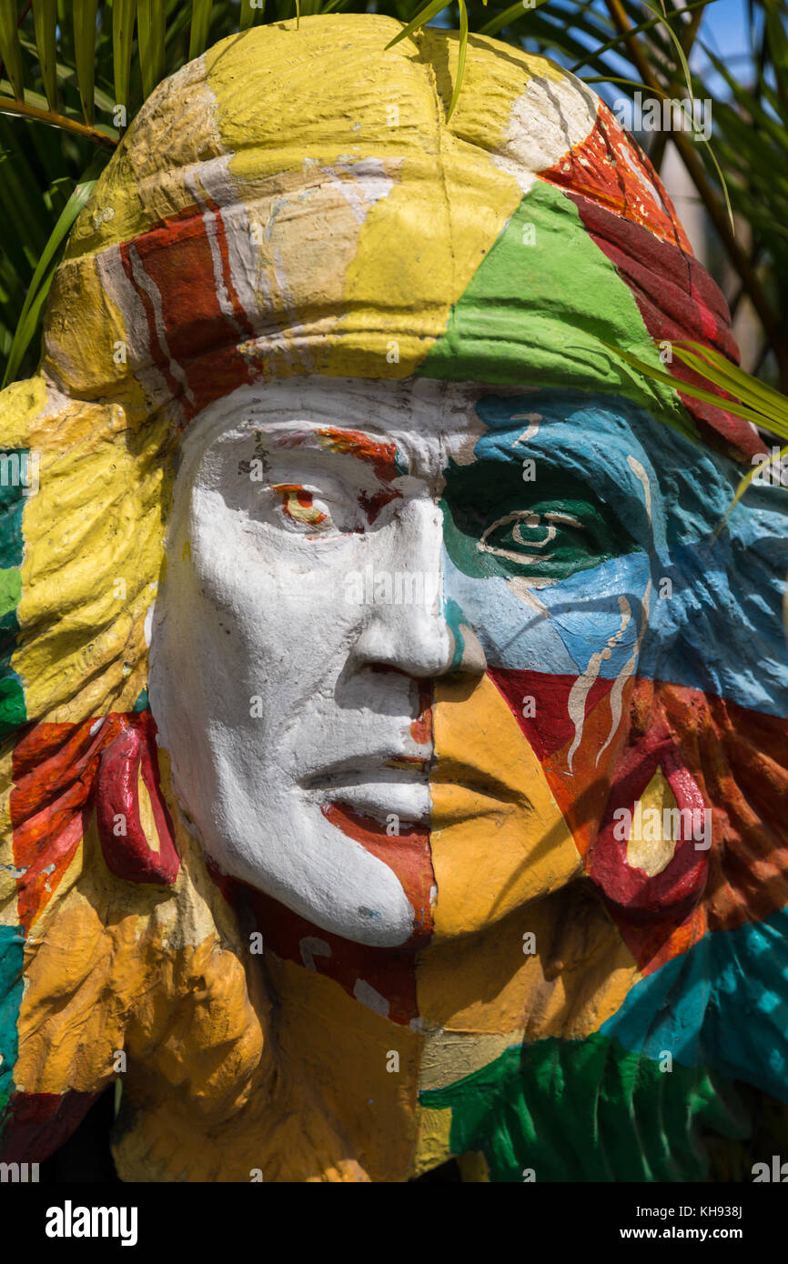 Asia, Philippines, Cebu, Mactan, Mactan Shrine, Roadside markers of the ...