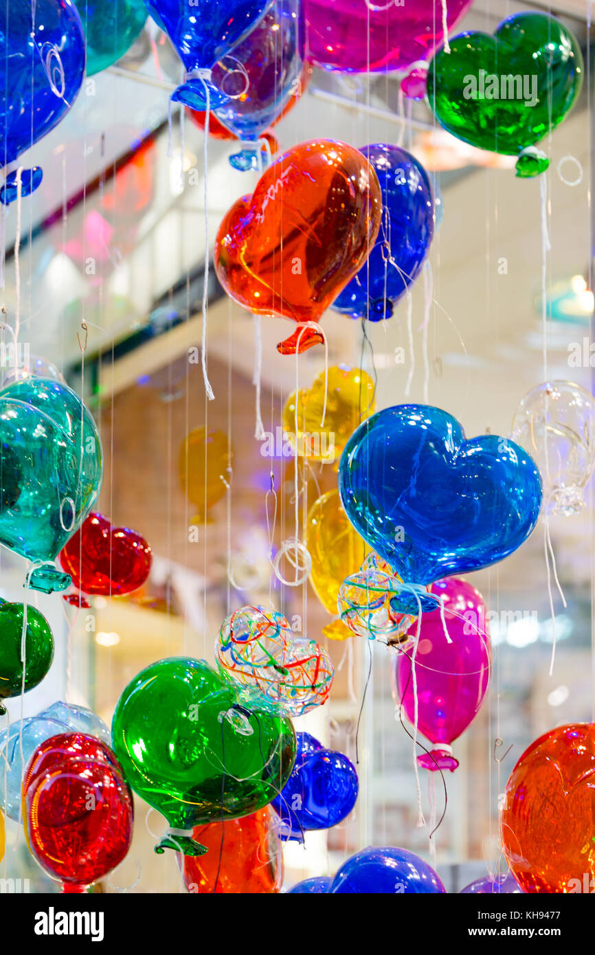 Colorful balloons made of Venetian Murano Glass Stock Photo - Alamy