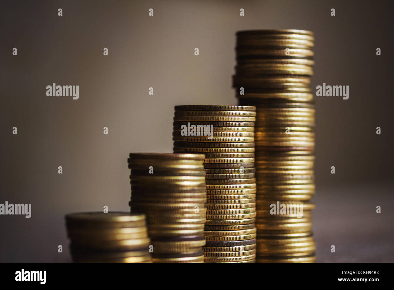 Close up of stack of coins, Money, Financial, Business Growth concept ...