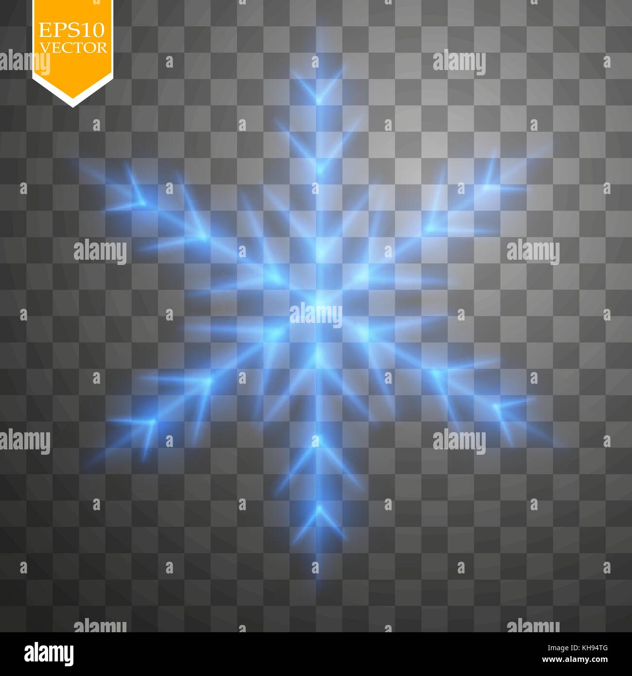 Shine blue snowflake with glitter isolated on transparent background ...